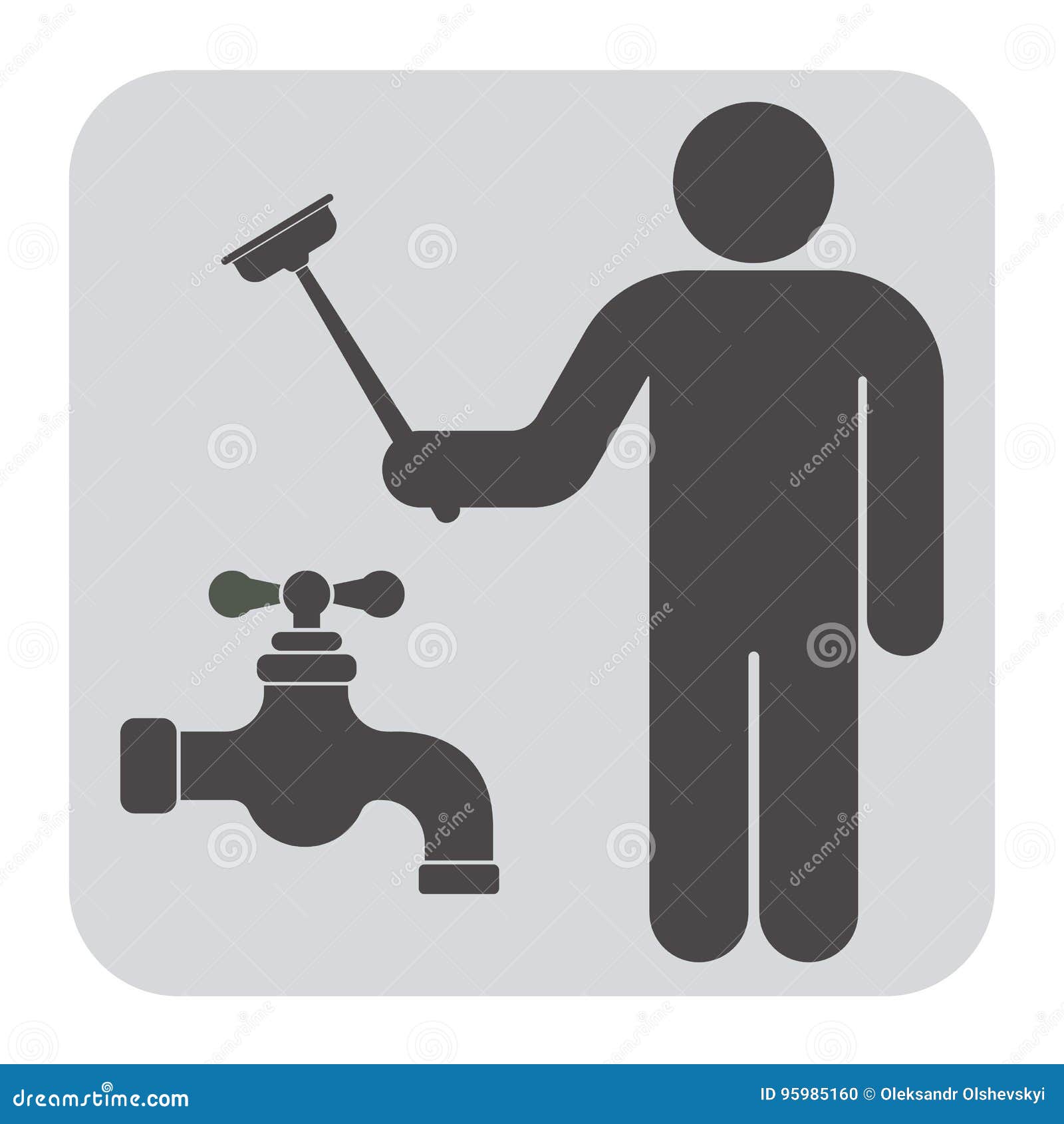 Plumbing work symbol icon stock vector. Illustration of force - 95985160