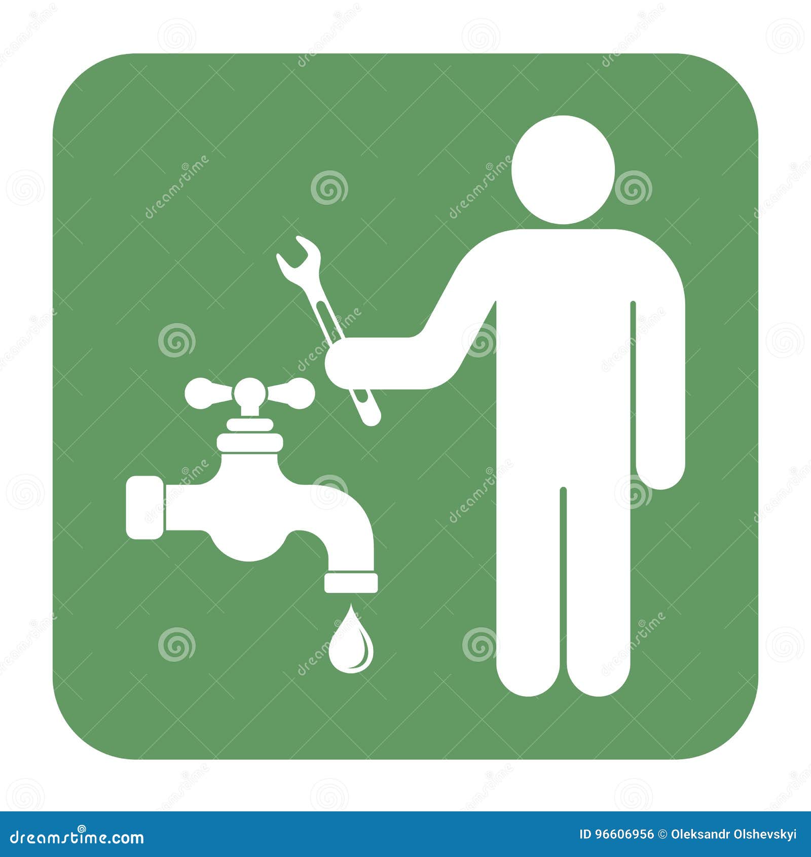 Plumbing work symbol icon stock vector. Illustration of friend - 96606956