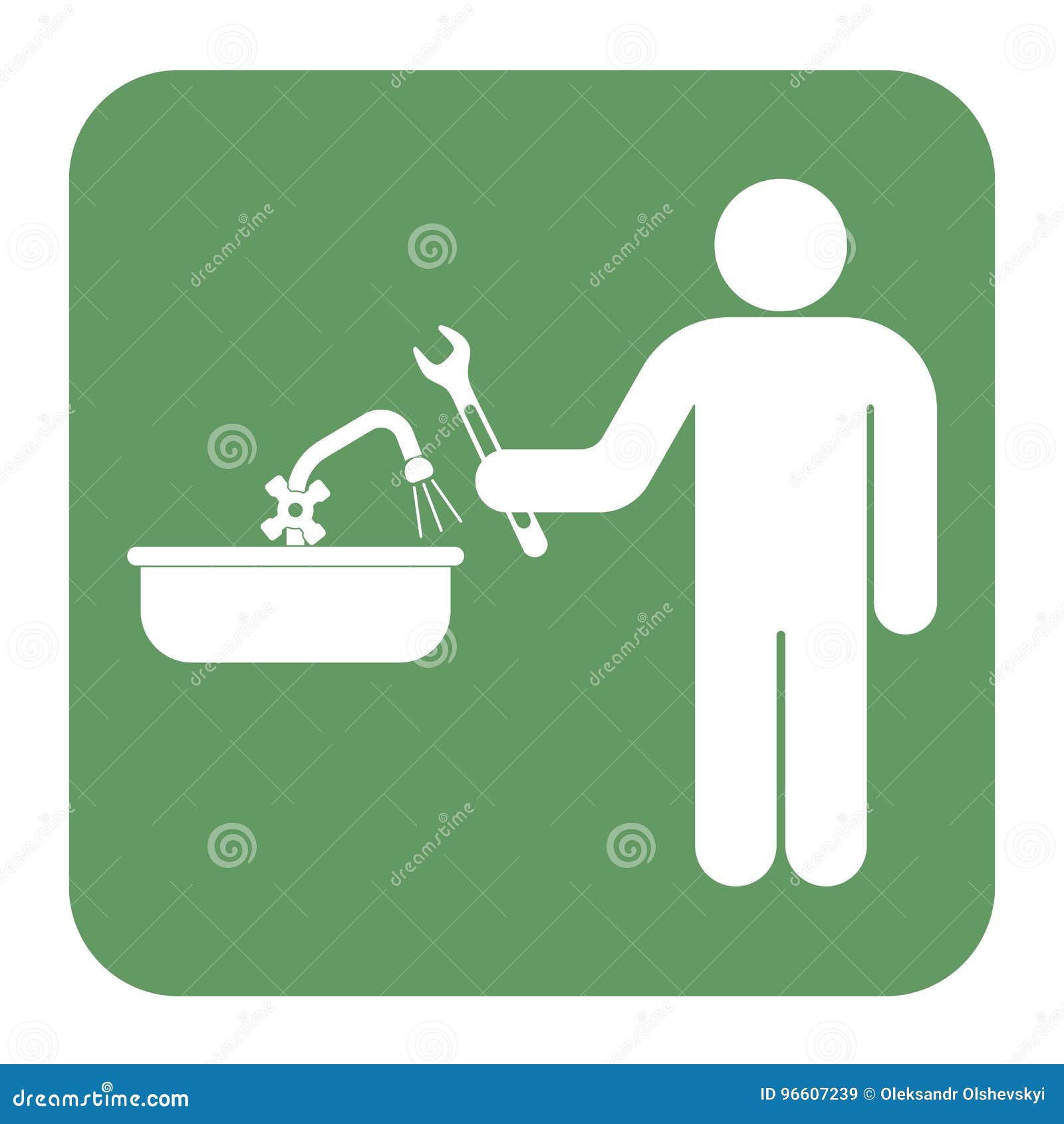 Plumbing work symbol icon stock vector. Illustration of plumber - 96607239