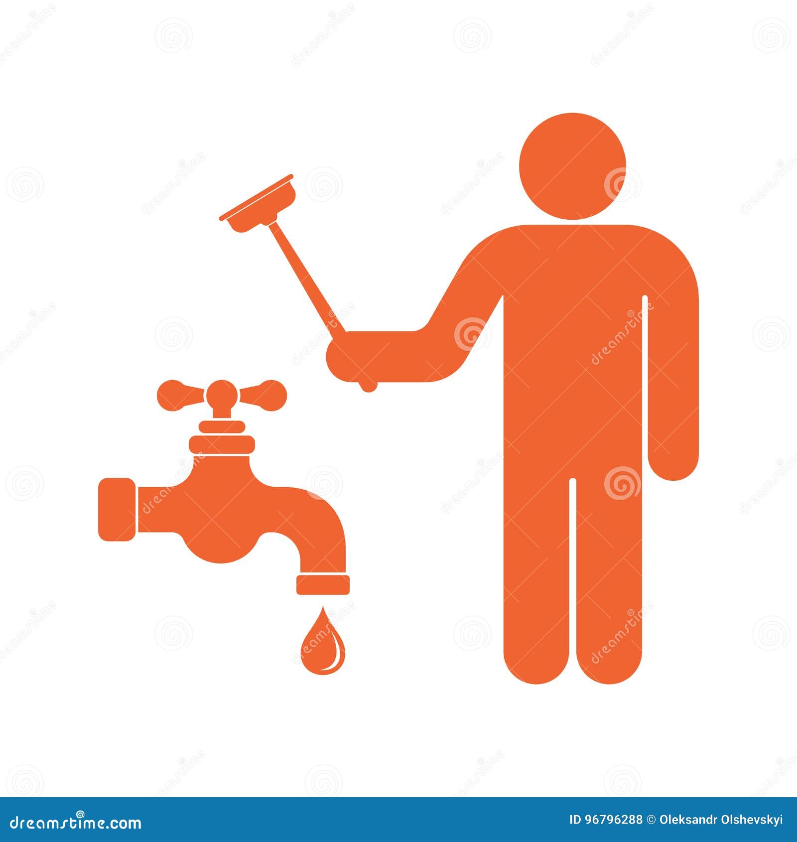 Plumbing work symbol icon stock illustration. Illustration of drop ...