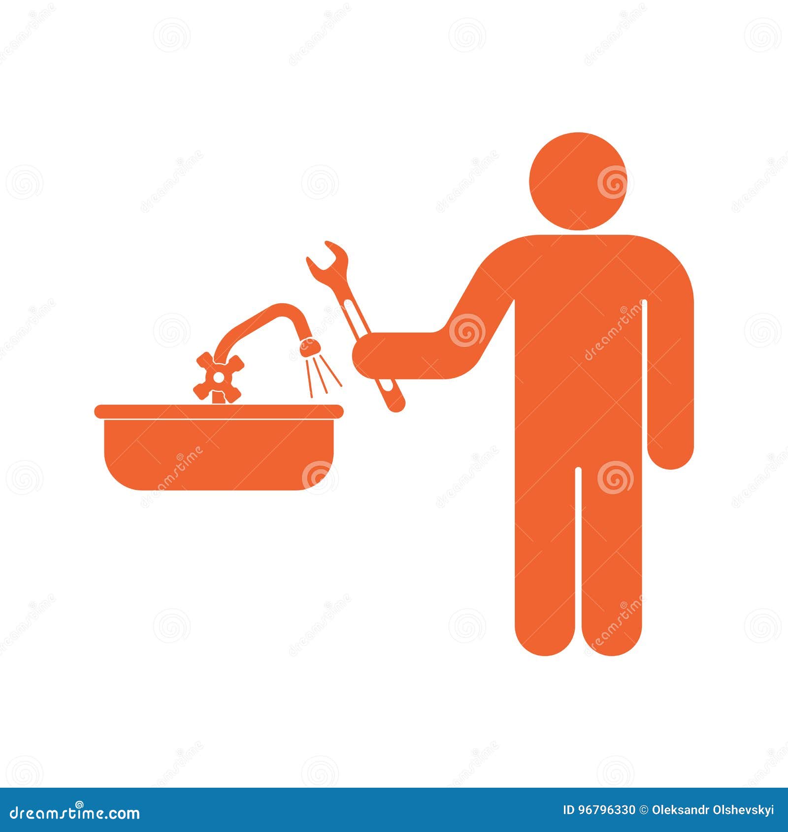 Plumbing work symbol icon stock illustration. Illustration of accessory ...