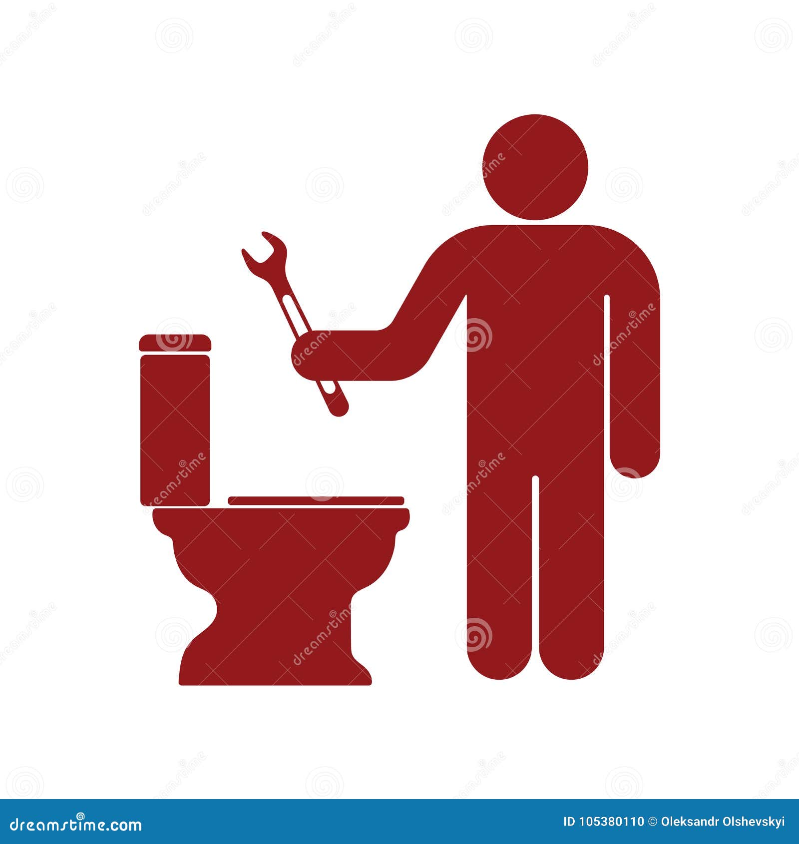 Plumbing work symbol icon stock vector. Illustration of bath - 105380110