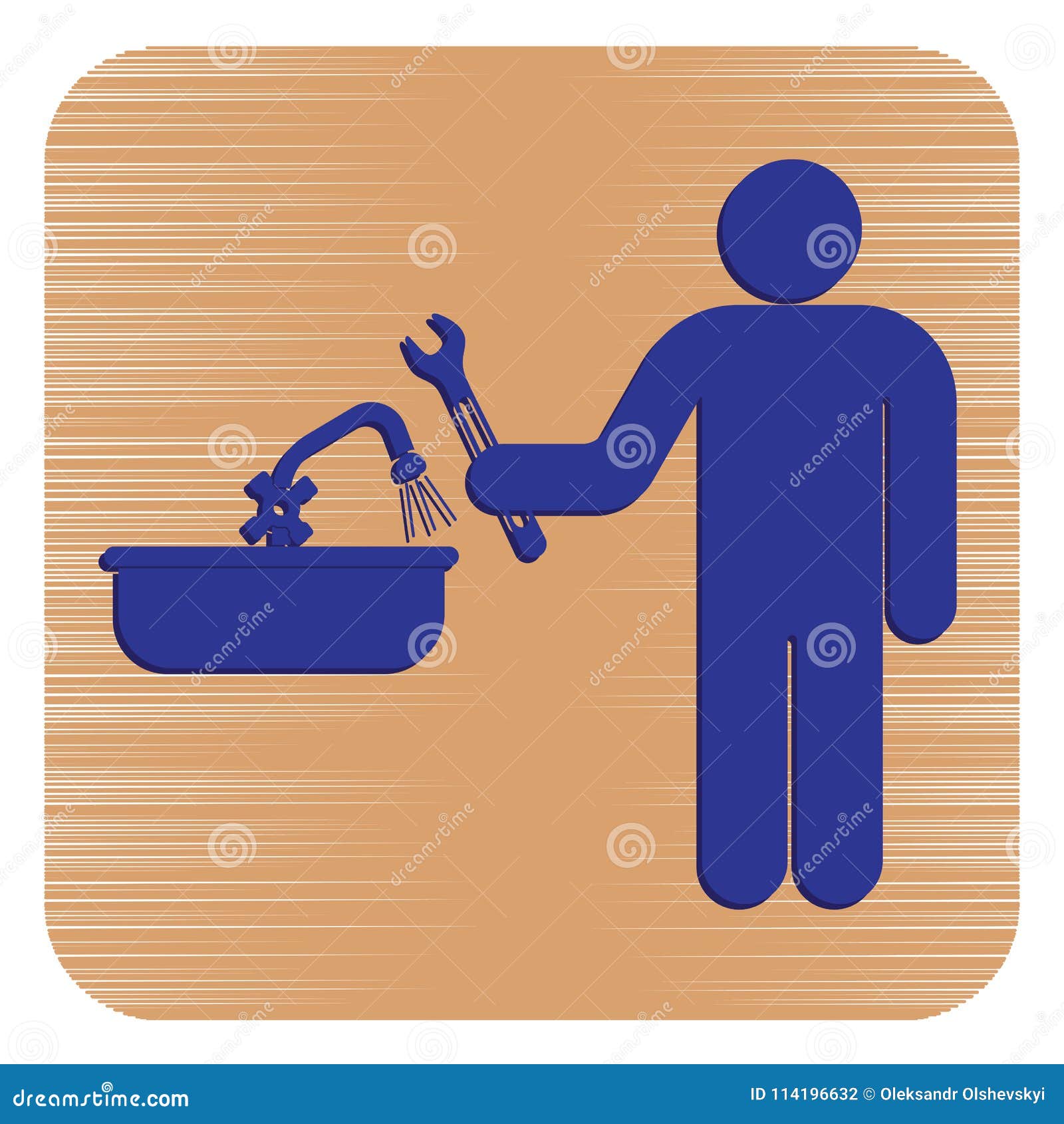 Plumbing work symbol icon stock vector. Illustration of icon - 114196632