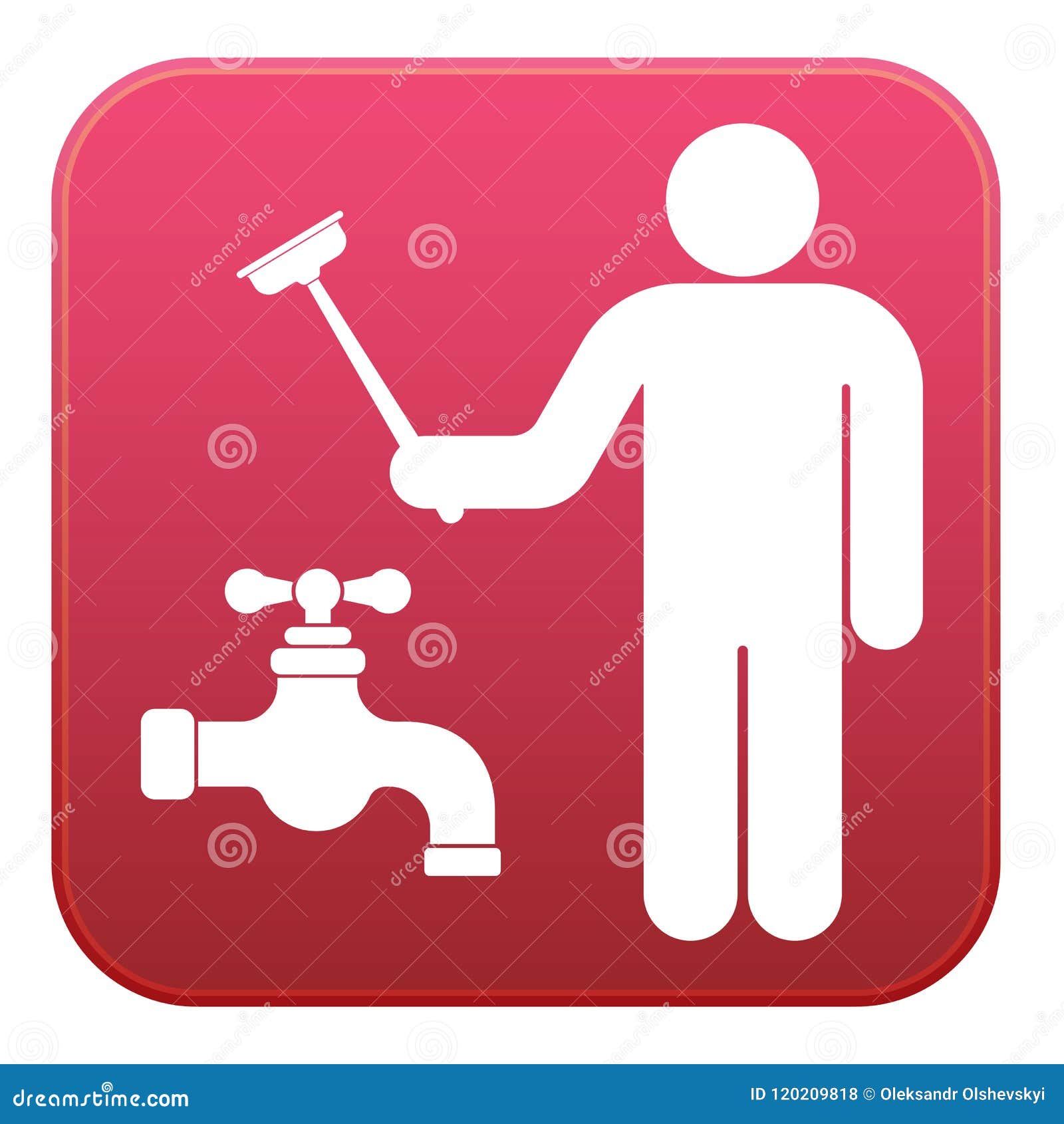 Plumbing work symbol icon stock vector. Illustration of bathing - 120209818