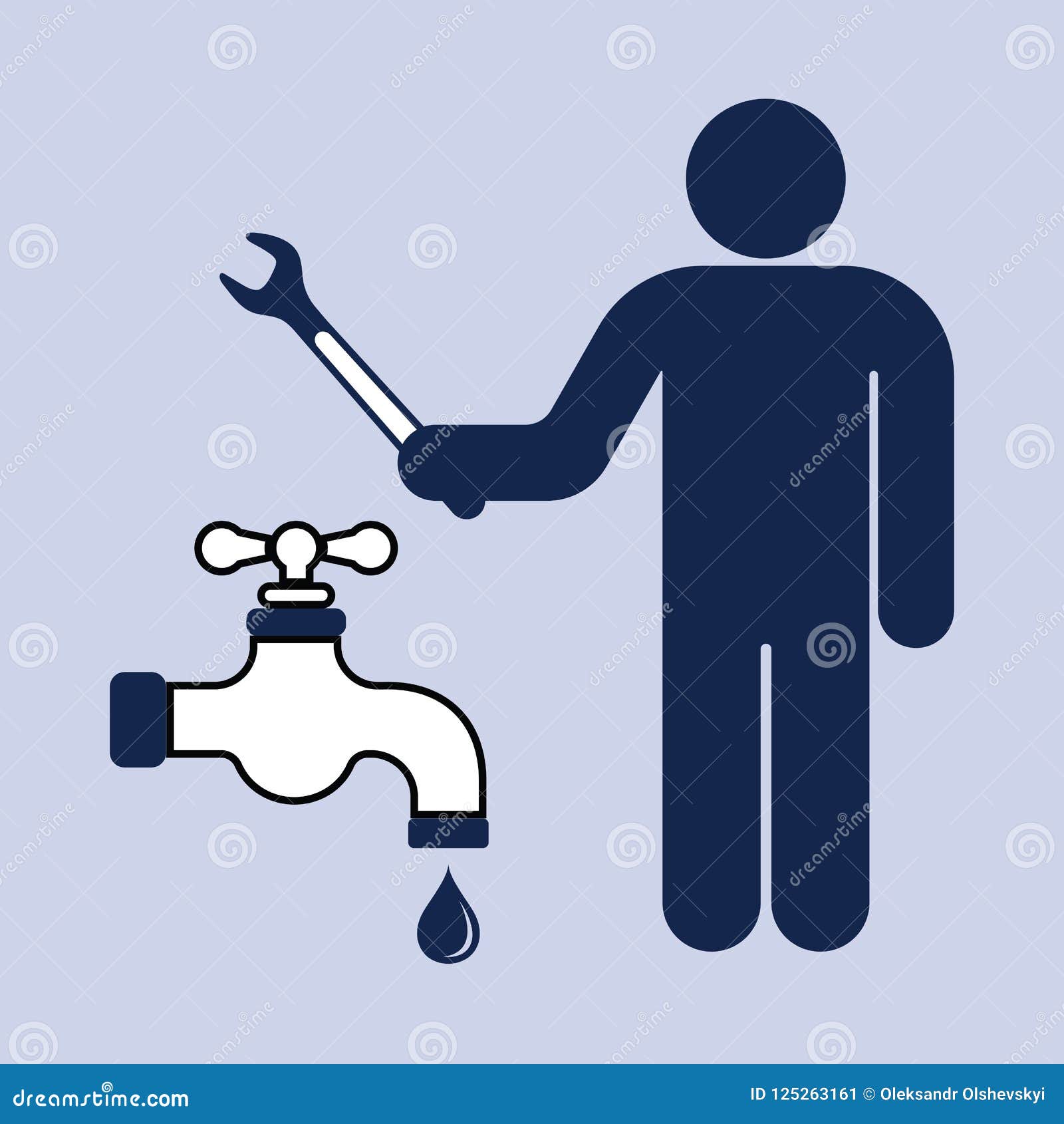 Plumbing work symbol icon stock vector. Illustration of professional ...