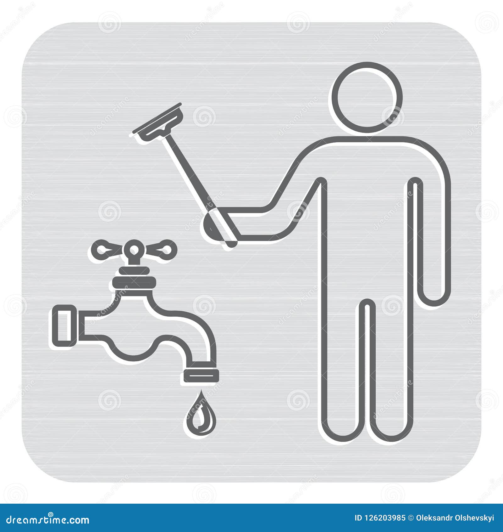 Plumbing work symbol icon stock vector. Illustration of grip - 126203985