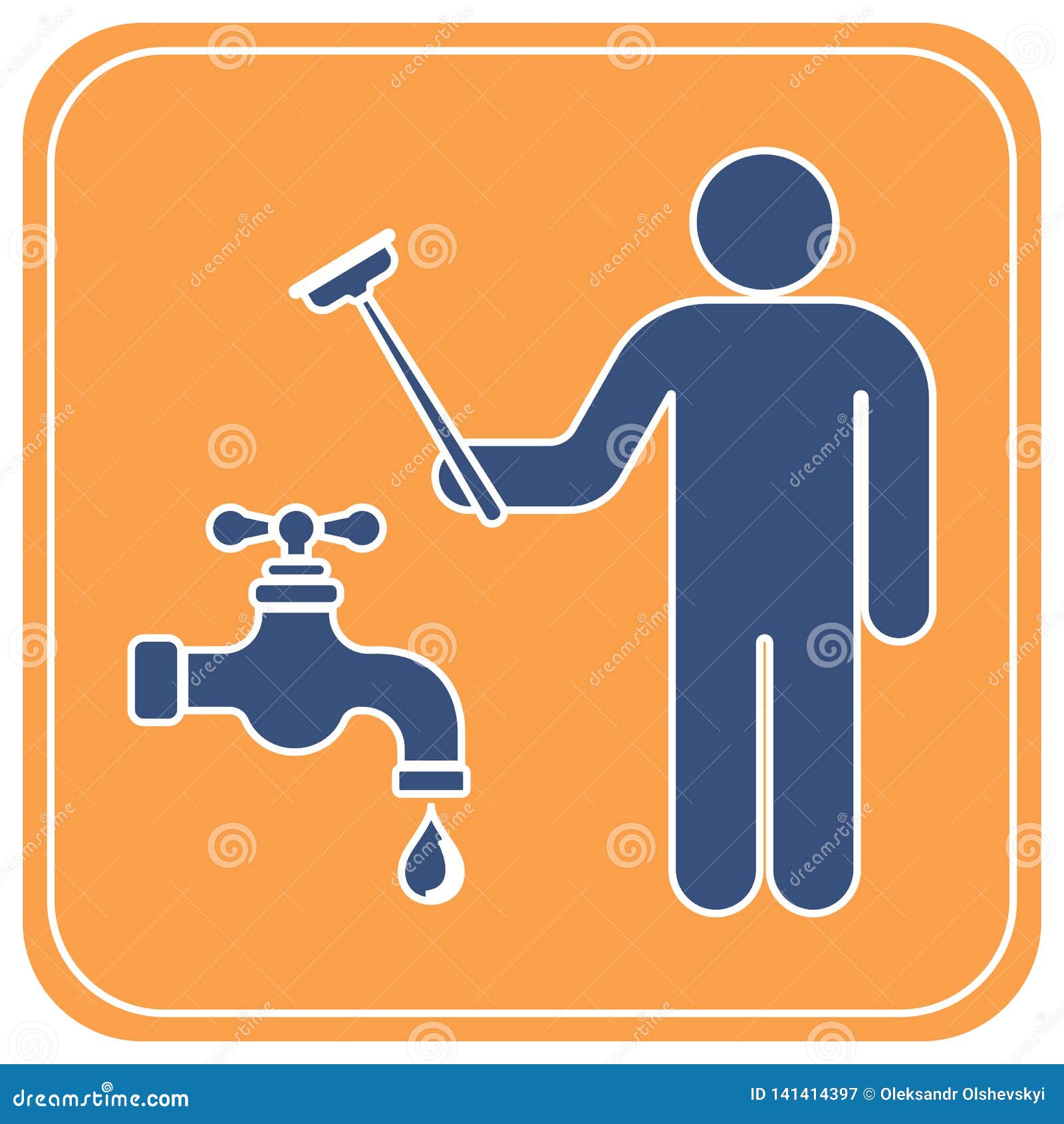 Plumbing work symbol icon stock vector. Illustration of hygiene - 141414397