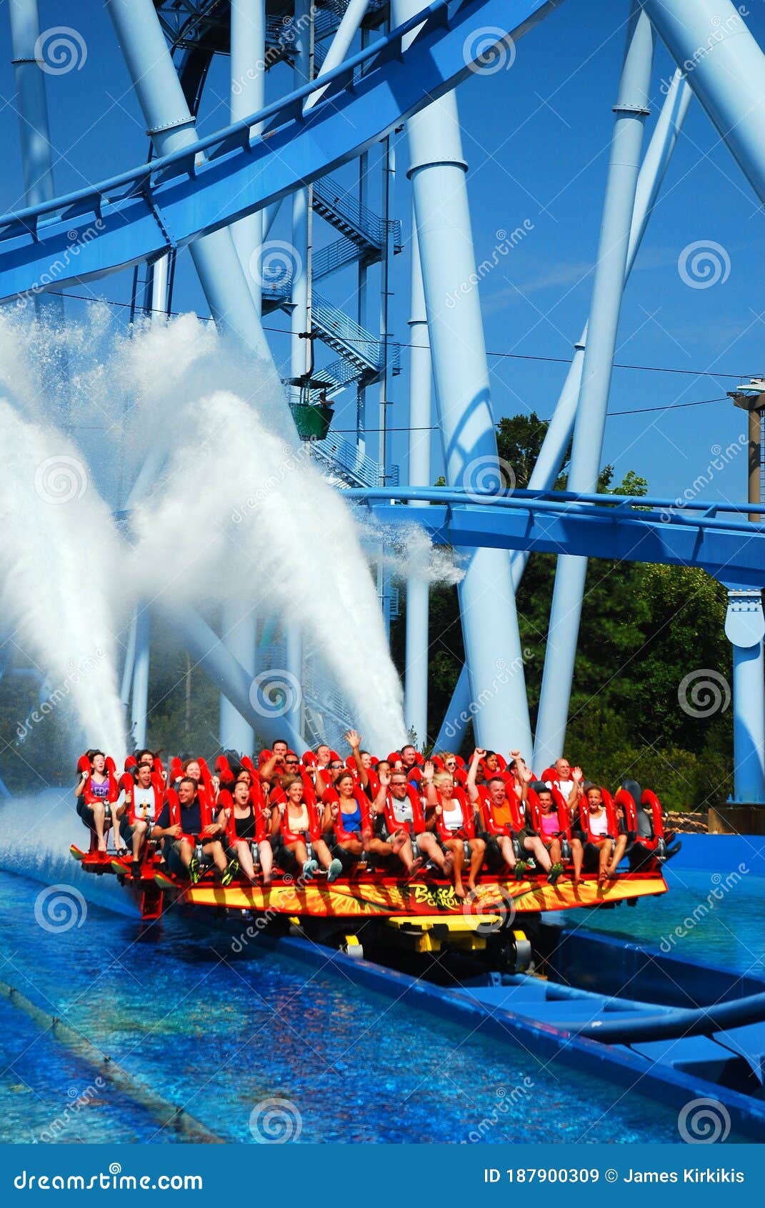 A Plume of Water Rises from a Thrill Ride Editorial Stock Image - Image ...