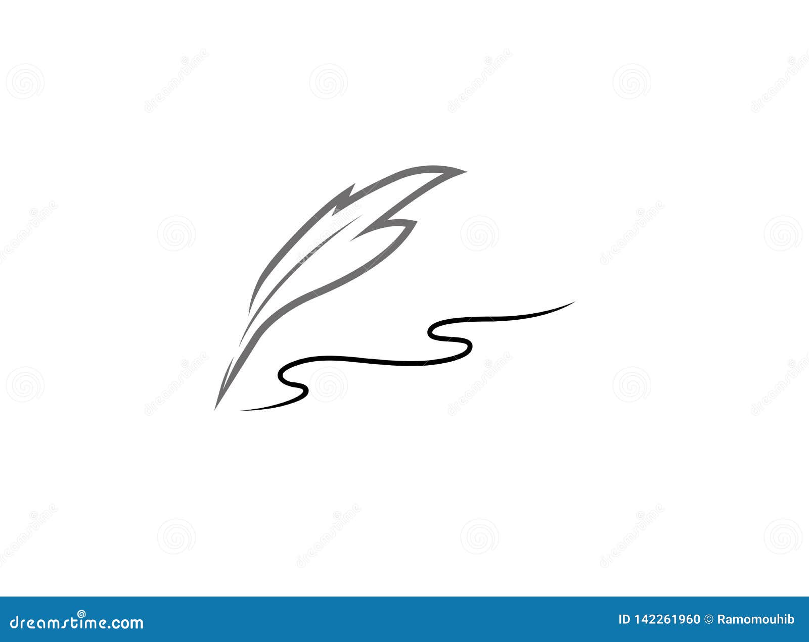 Plume Write with a Quill for Logo Design Illustration Stock ...