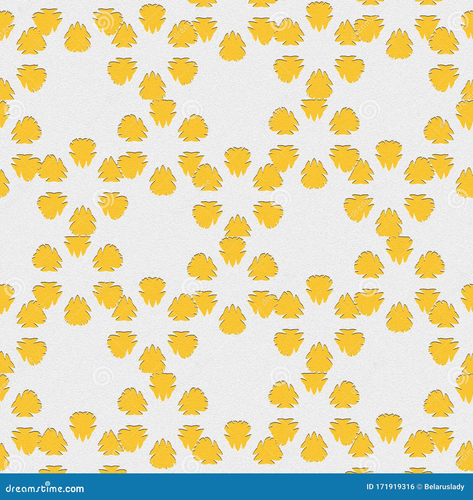 Plumeria Flowers Abstract Continuous Petals Pattern, Yellow and White ...