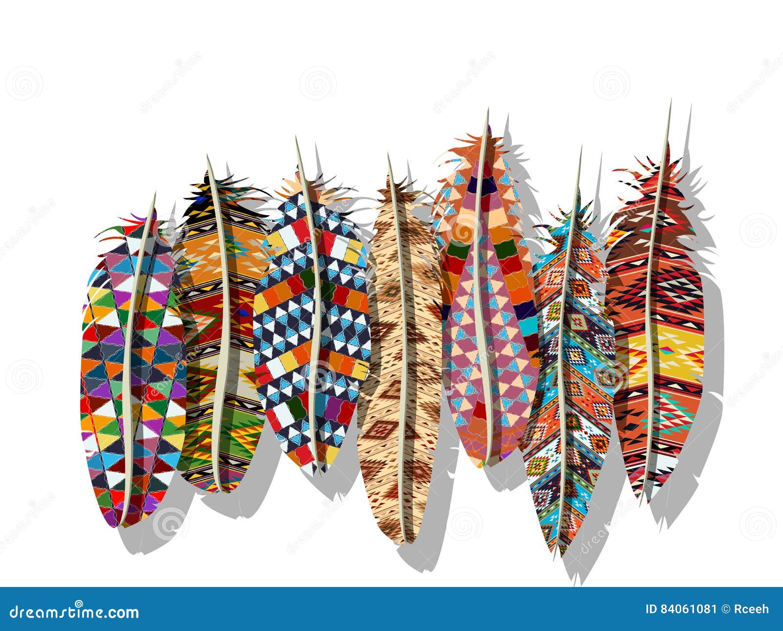 Plumes indiennes illustration de vecteur. Illustration du beau - 84061081