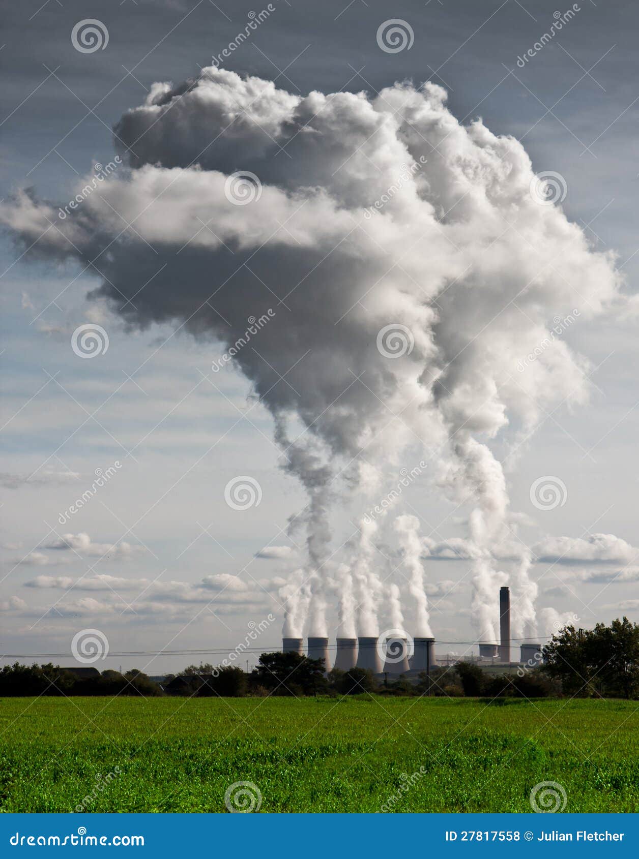 Plumes of Steam Rising from Drax Power Station Stock Photo - Image of ...