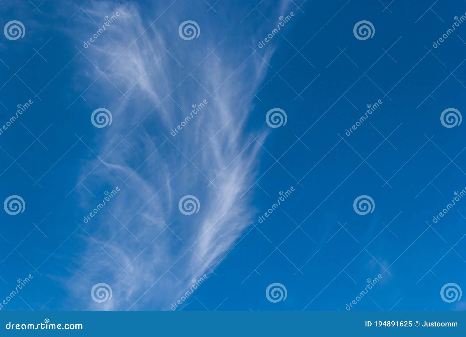 Plumose Clouds of the Top Tier in Blue Space of the Sky Stock Image ...