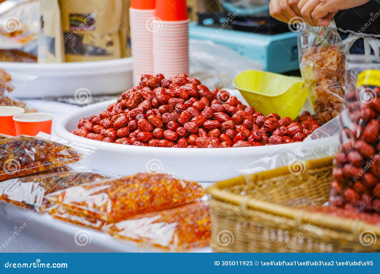 Jujube at the Hot Drink Stall Stock Image - Image of fruit, business ...