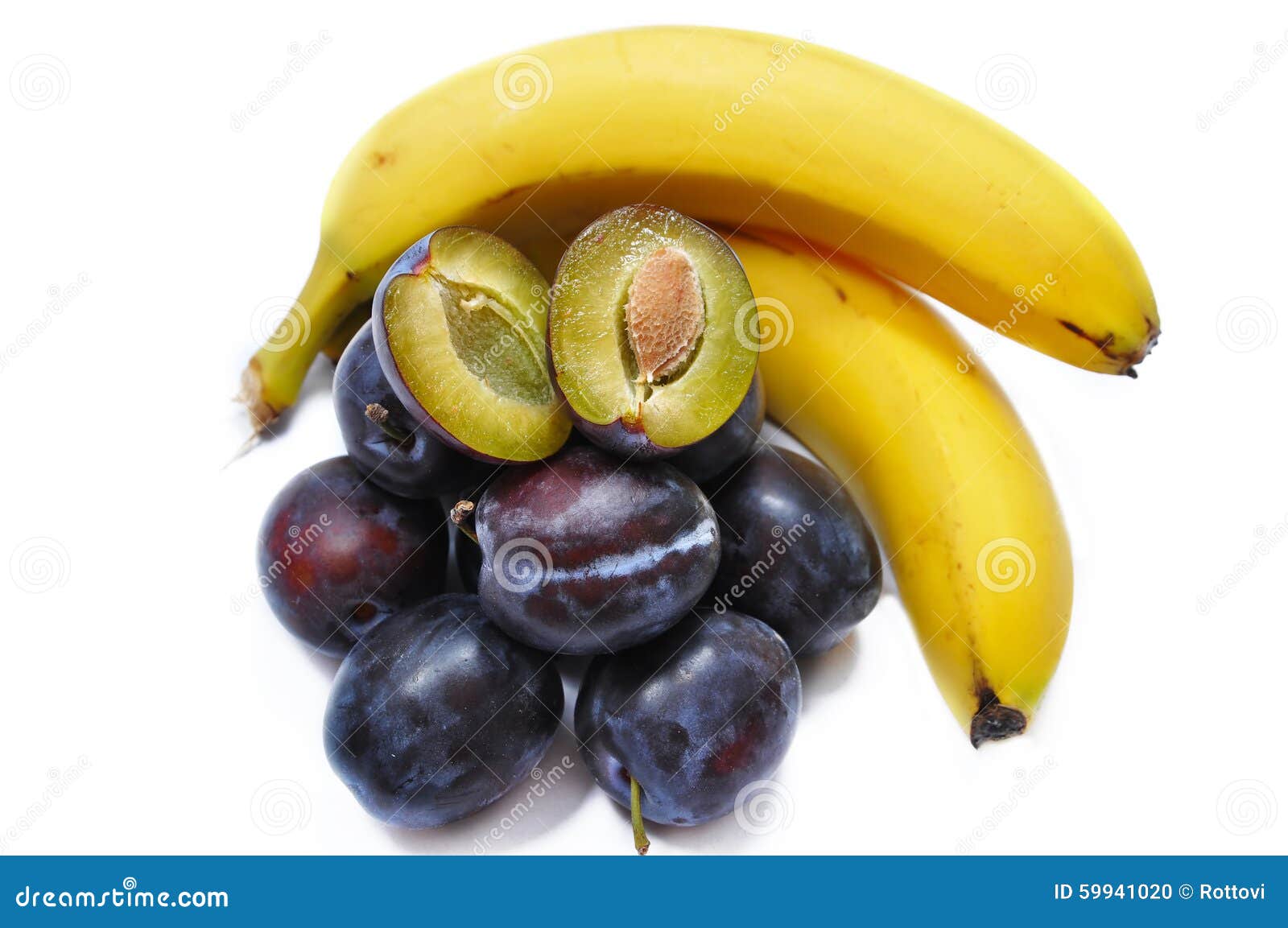 Plums with banana stock photo. Image of sweet, slice - 59941020