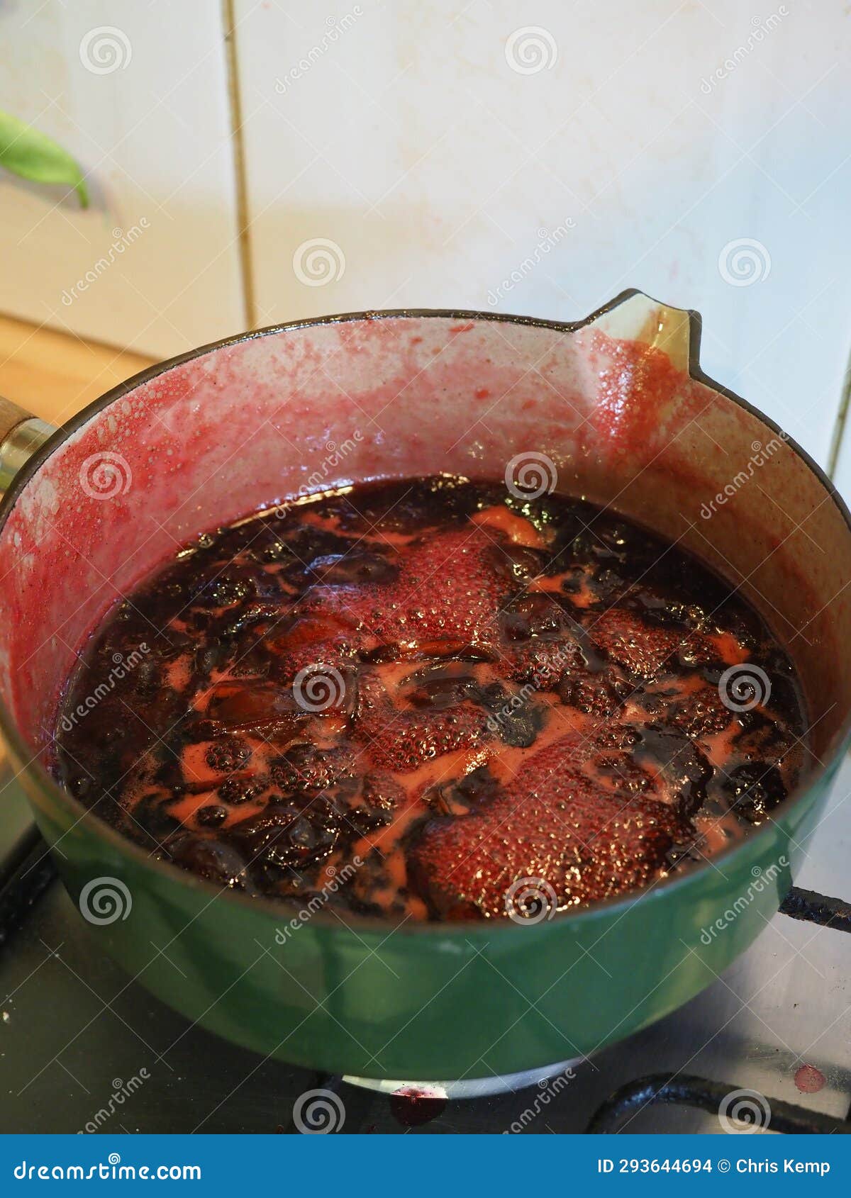 A Close-up of the Surface of Some Boiling Fruit Being Used To Make Jam ...