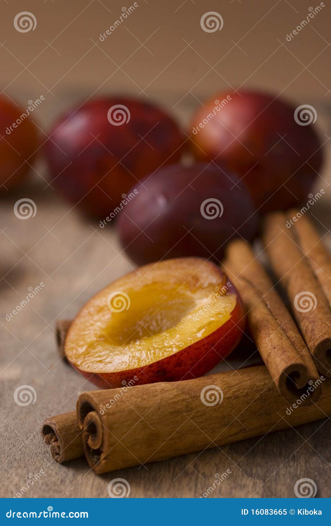 Plums and cinnamon stock image. Image of violet, cinnamon - 16083665