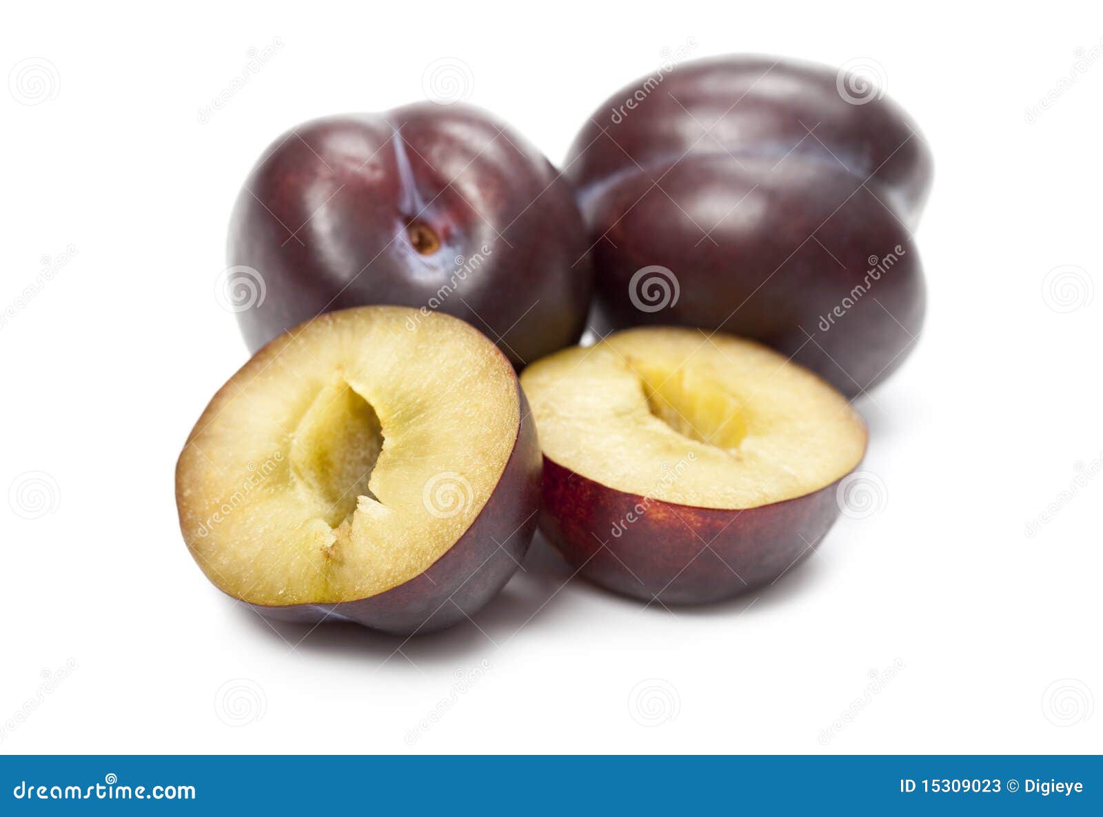 Plums on white background stock image. Image of round - 15309023