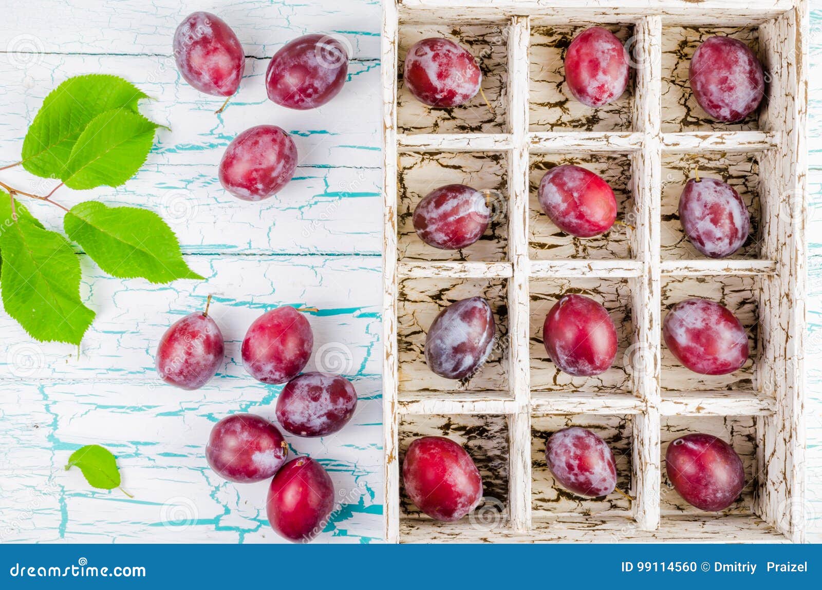 Plums in a Wooden Box with Cells Stock Photo - Image of crate, food ...
