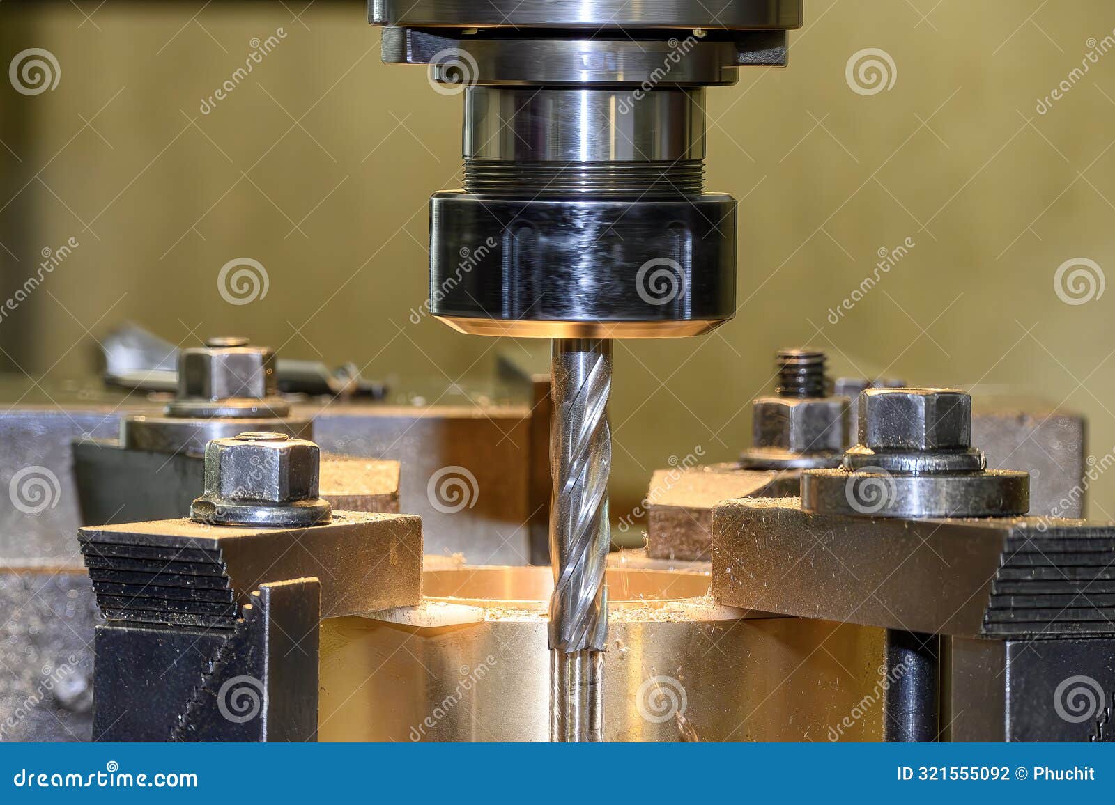 The Plunge Cutting Process on NC Milling Machine with Brass Material ...