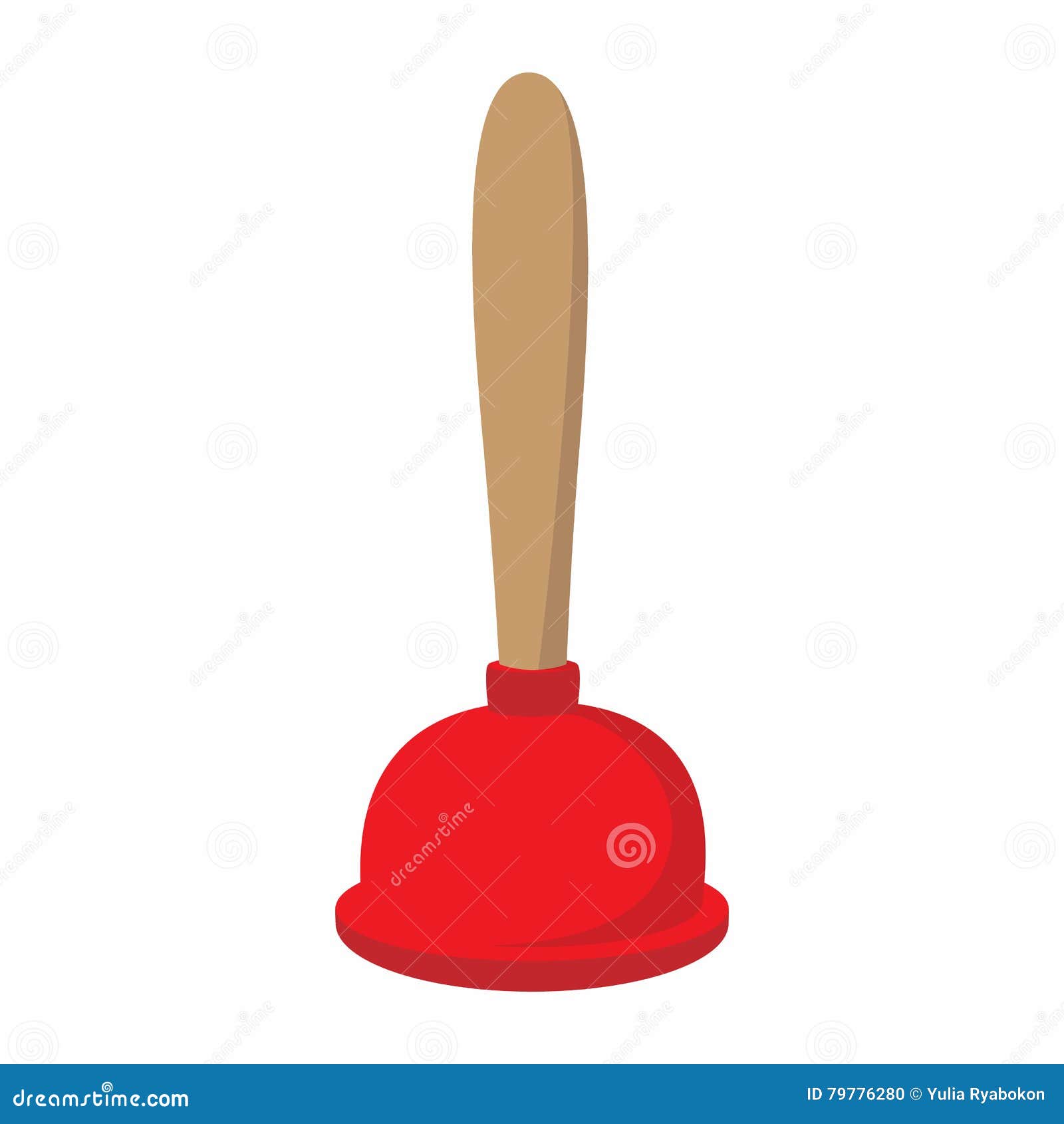 Plunger cartoon icon stock vector. Illustration of obstruction - 79776280