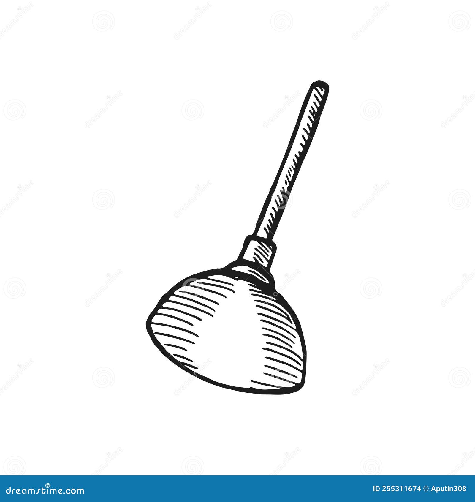 Plunger for Cleaning Vector Sketch Isolated Stock Vector - Illustration ...