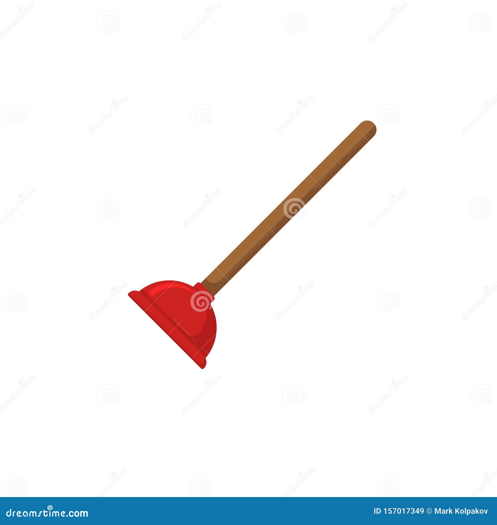 Plunger, Hand Tool for Toilet in Flat Stock Illustration - Illustration ...