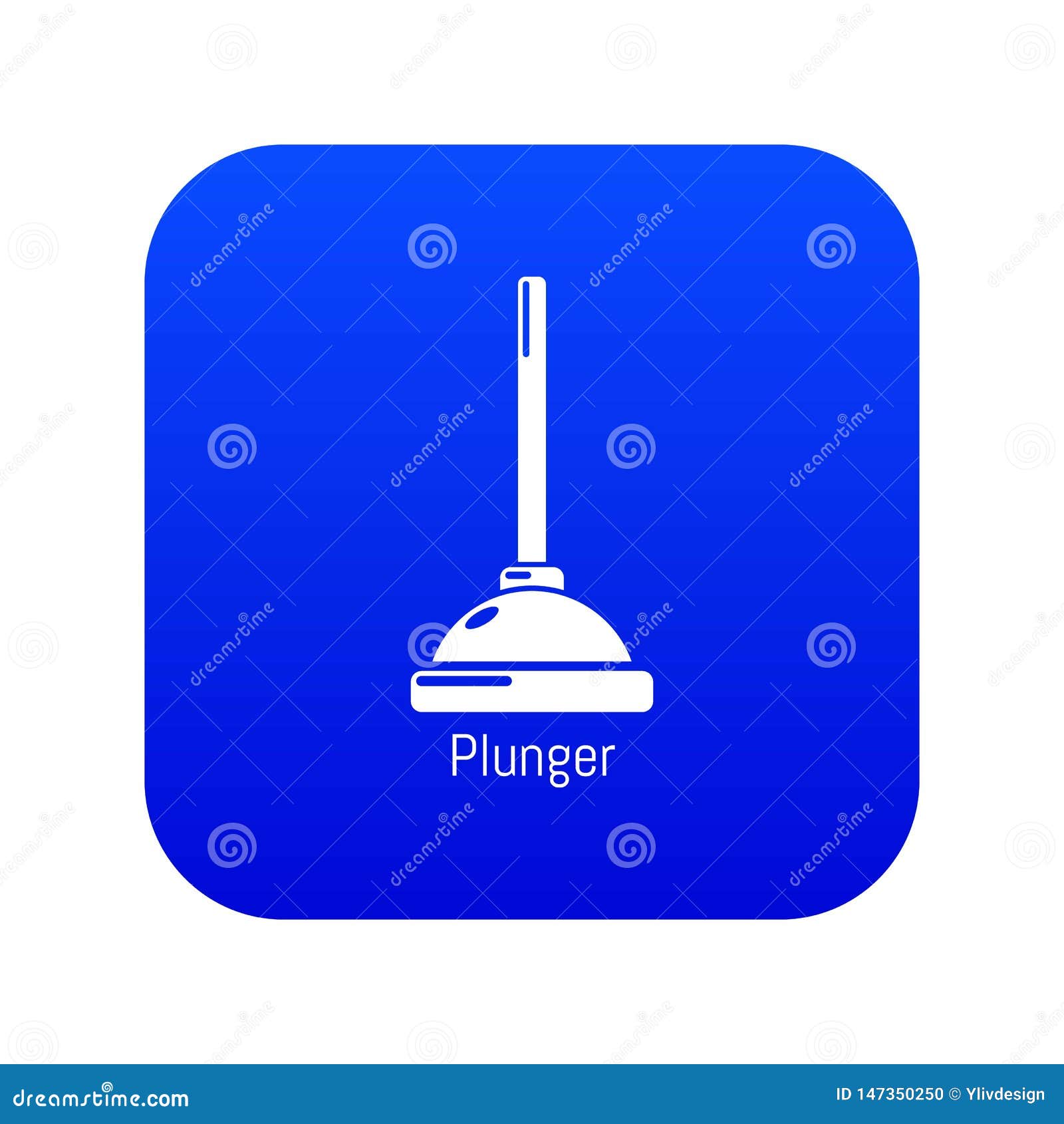 Plunger icon blue vector stock vector. Illustration of clean - 147350250
