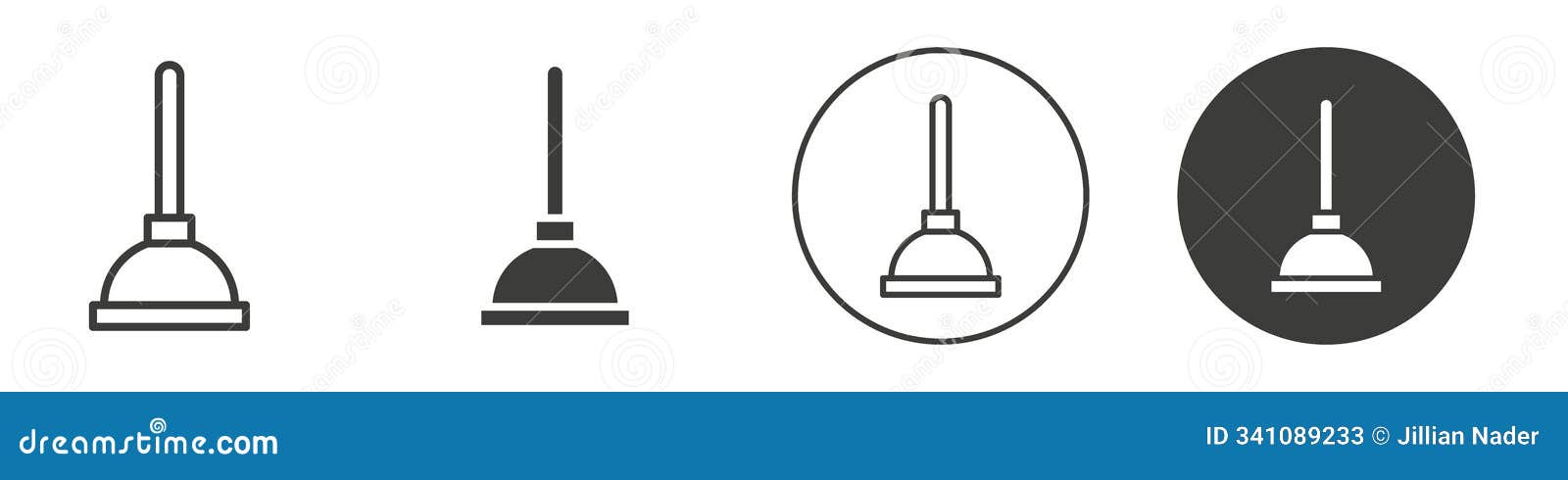 Plunger Icon Simple Outline Vector Logo Stock Illustration ...