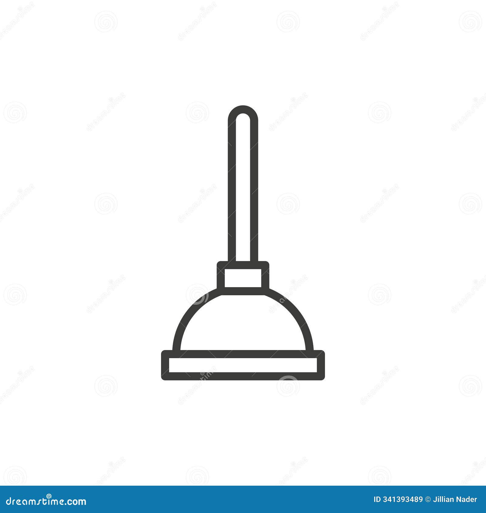 Plunger Icon Simple Outline Vector Logo Stock Vector - Illustration of ...