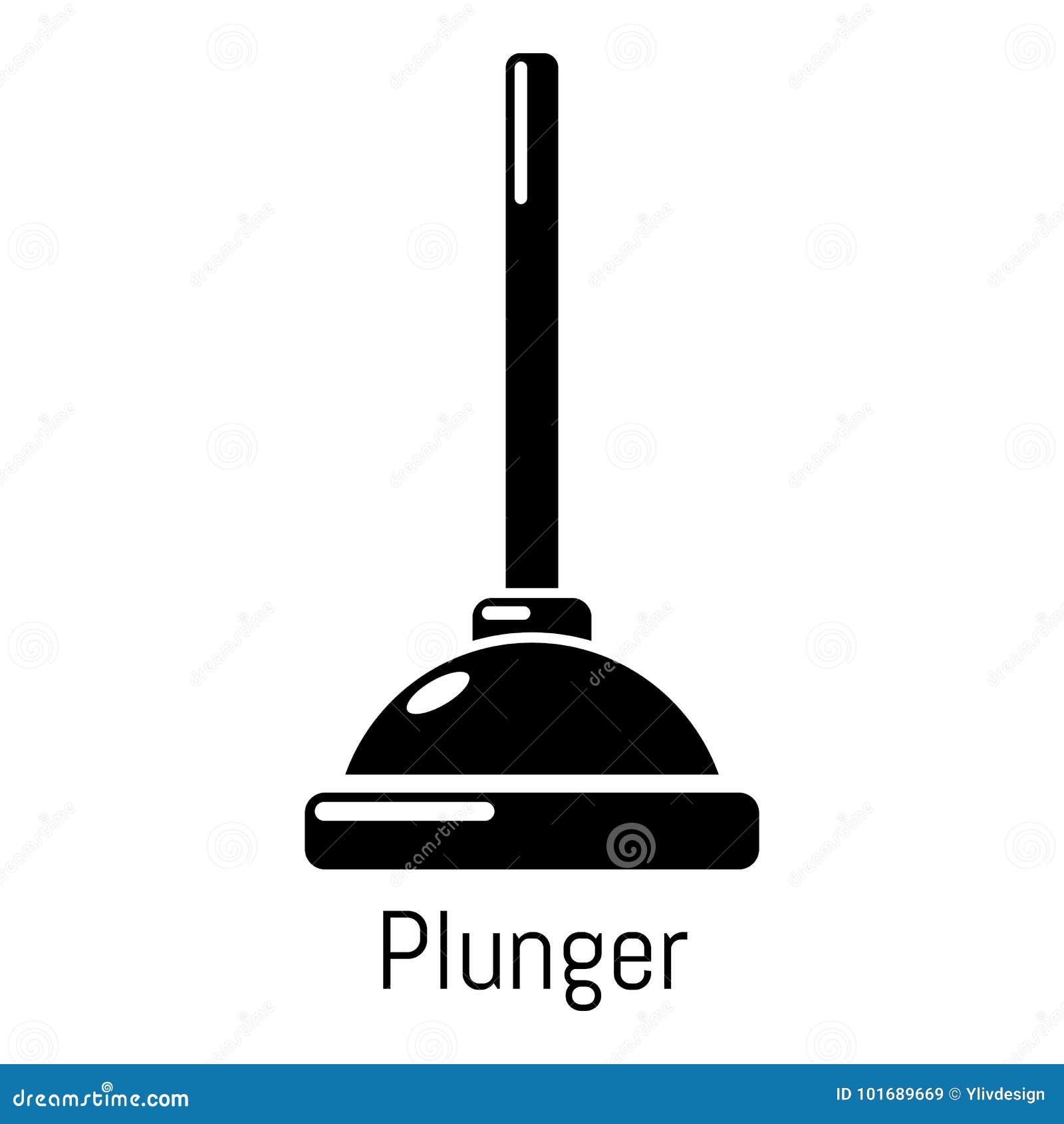 Plunger Icon, Simple Black Style Stock Vector - Illustration of ...
