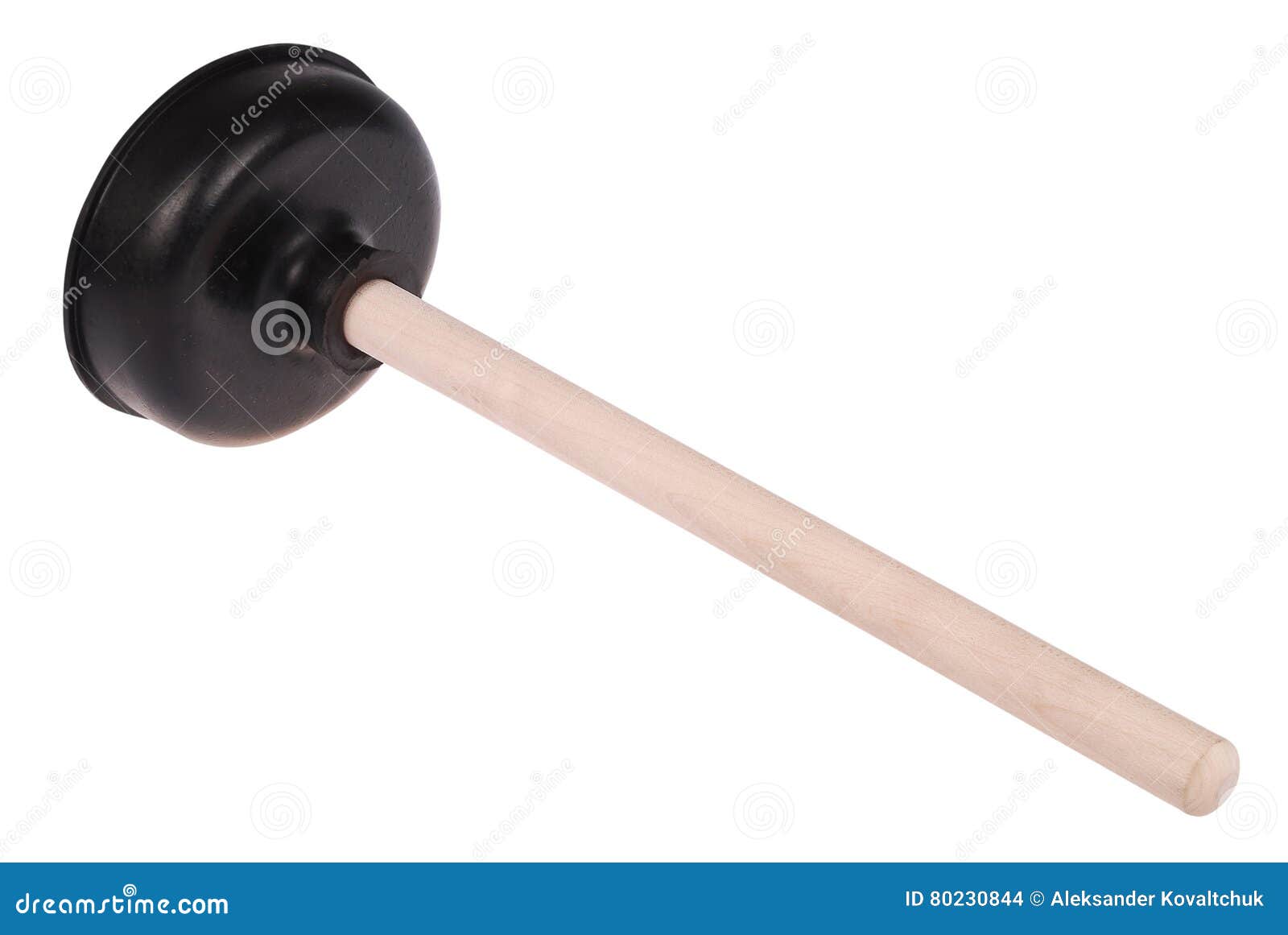 Plunger with Wooden Handle. Stock Photo - Image of wood, toilet: 80230844