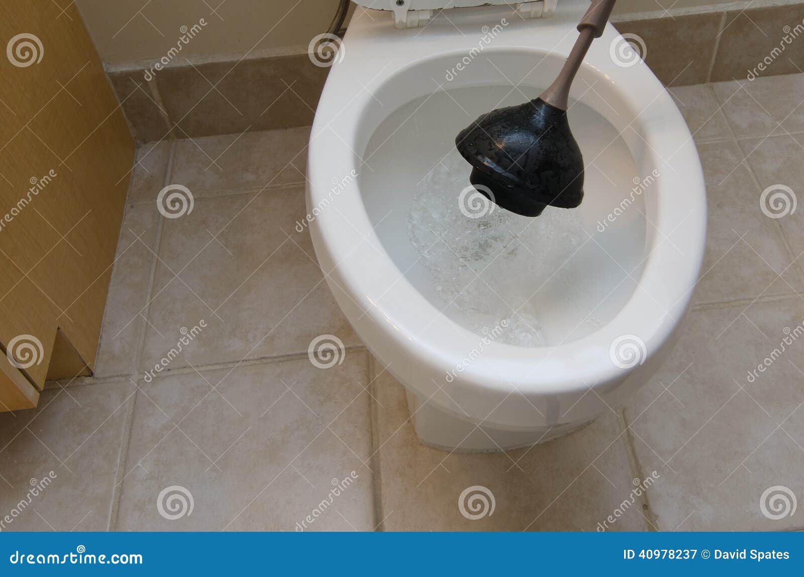 Plunging toilet stock image. Image of bathroom, home - 40978237