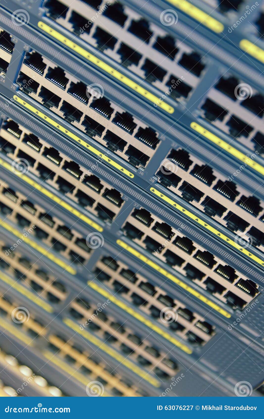 Plurality of Copper Ports RJ45 Stock Image - Image of cable, group ...