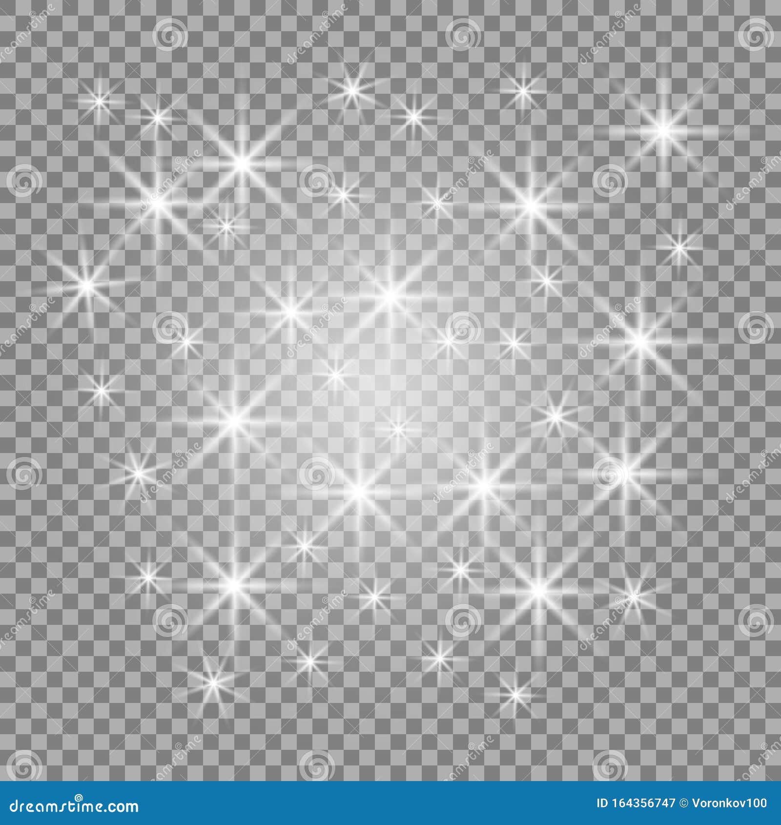 A Plurality of Transparent Bright Stars Scattered. Vector Illustration ...
