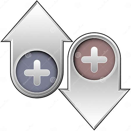 Plus or Add Icons on Up and Down Arrows Stock Vector - Illustration of ...