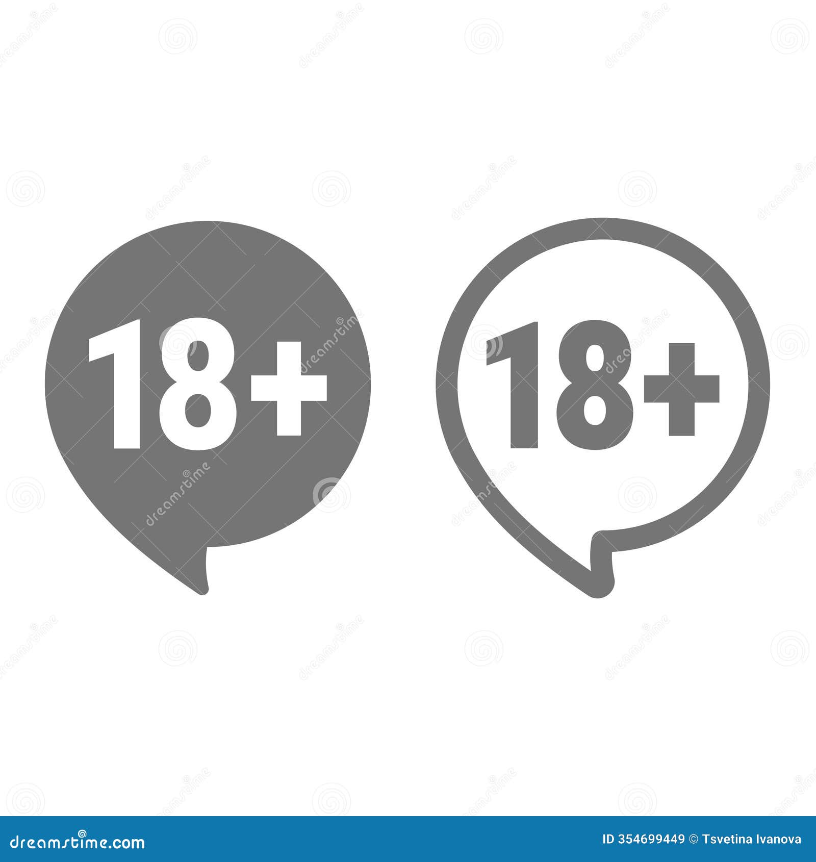 18 Plus Restriction Sign. Prohibition Sign For People Under Eighteen ...