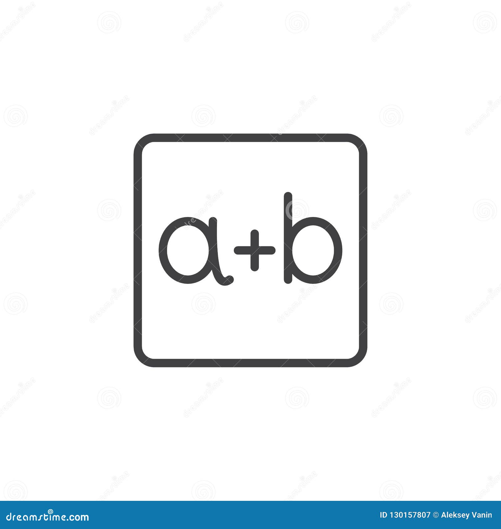 A plus b outline icon stock vector. Illustration of symbol - 130157807