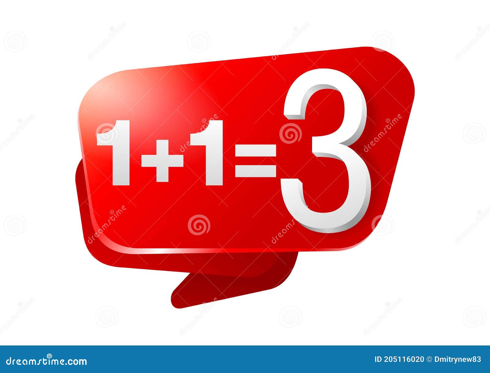 1 Plus 1 is 3 Badge - Buy Two and Get Three Stock Vector - Illustration ...