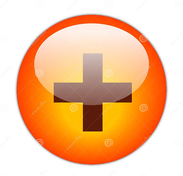 Plus Button stock illustration. Illustration of plus, glossy - 4183323
