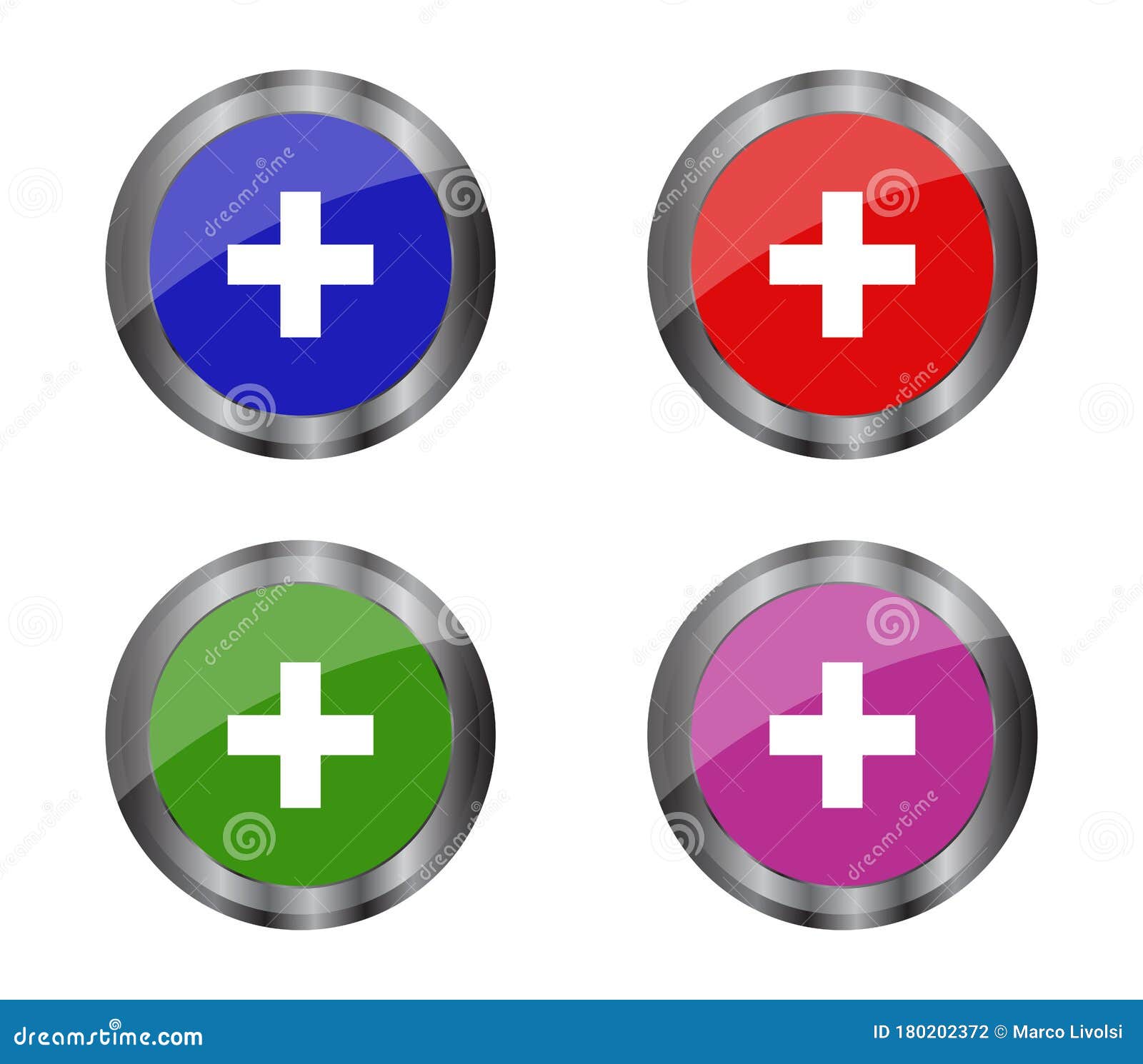Plus Button Icon Illustrated in Vector on White Background Stock ...