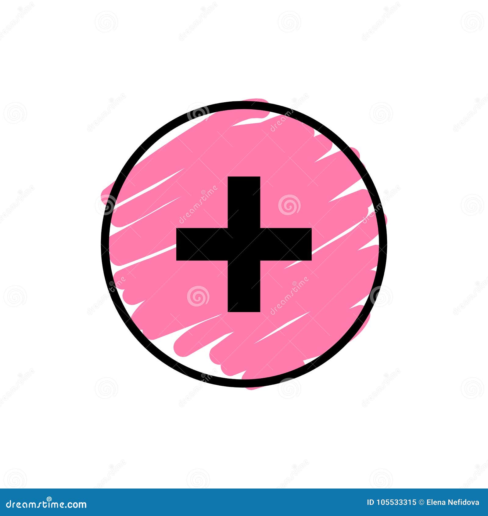 Plus button icon stock vector. Illustration of badge - 105533315