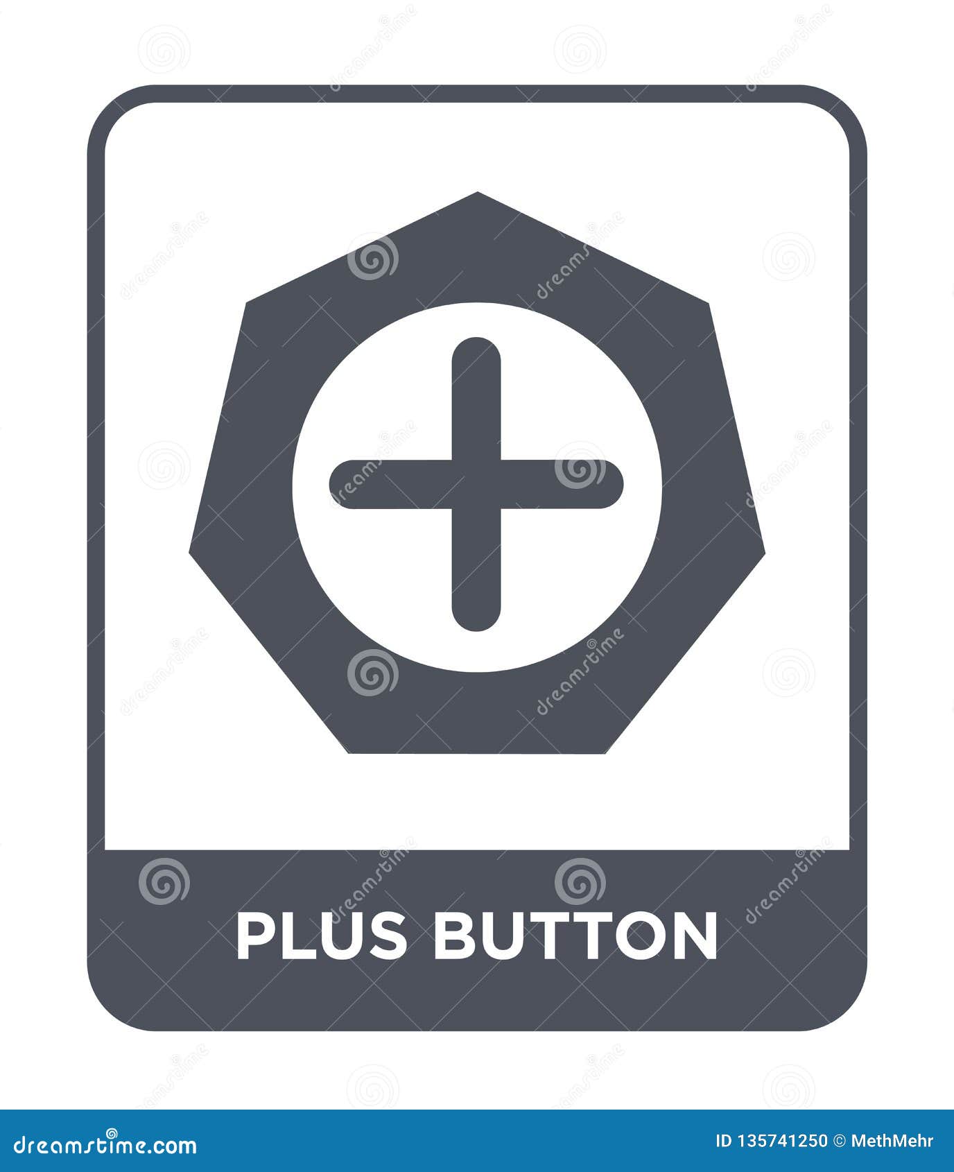 Plus Button Icon in Trendy Design Style. Plus Button Icon Isolated on ...