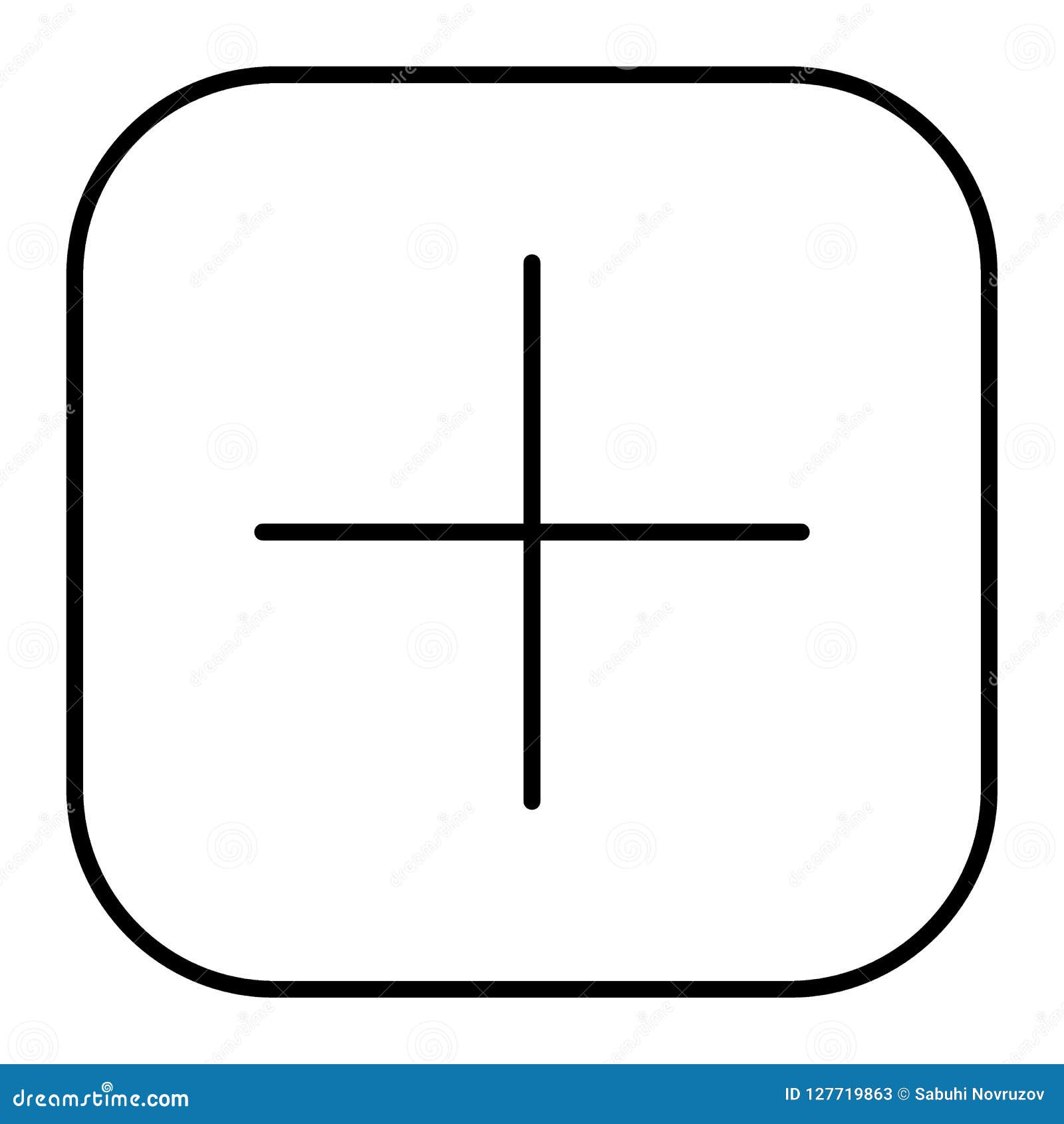 Plus Button Thin Line Icon. Add Sign Illustration Isolated On White ...