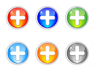 Plus buttons stock vector. Illustration of isolated, marble - 9270723