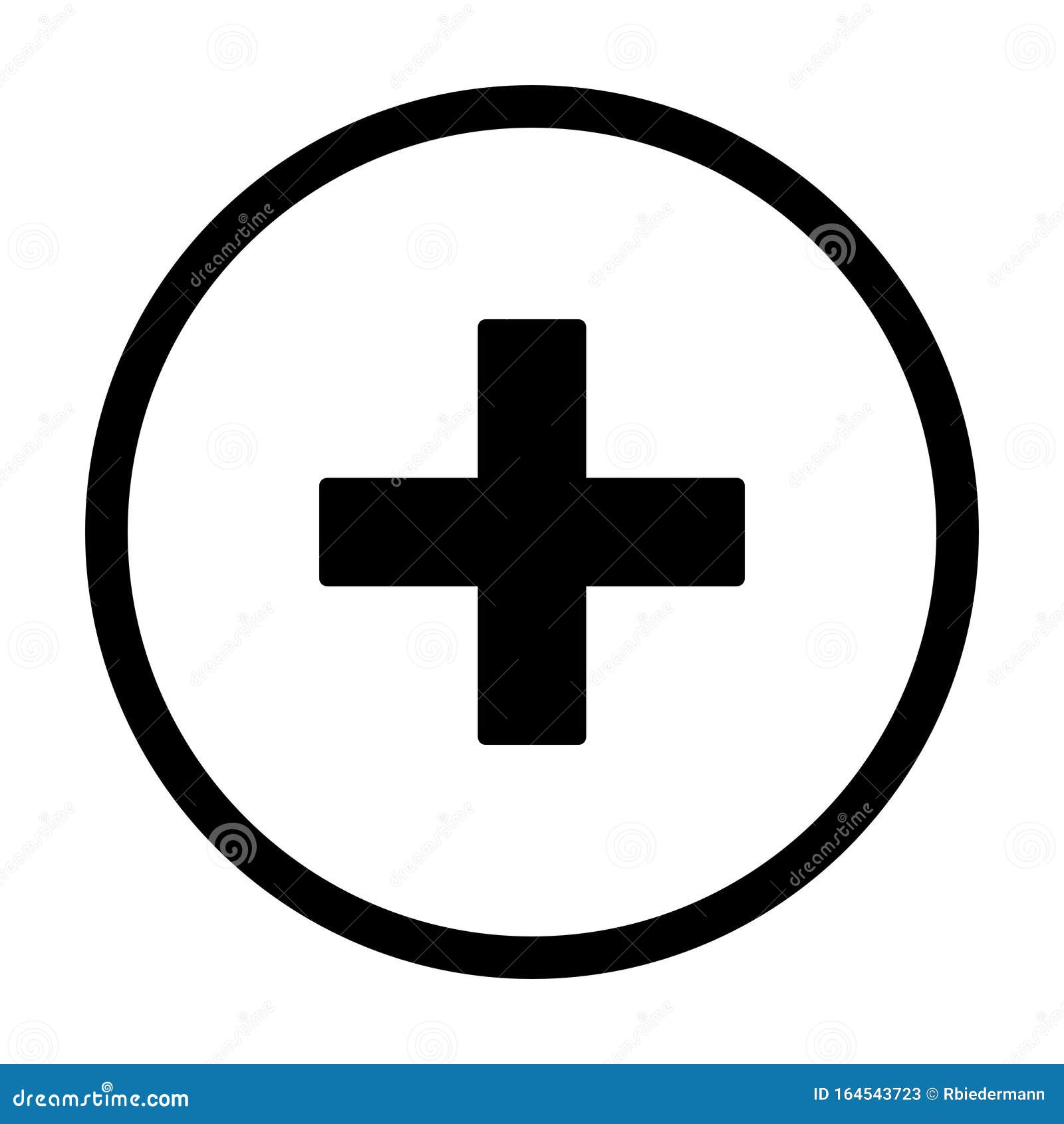 Plus and circle stock vector. Illustration of cross - 164543723