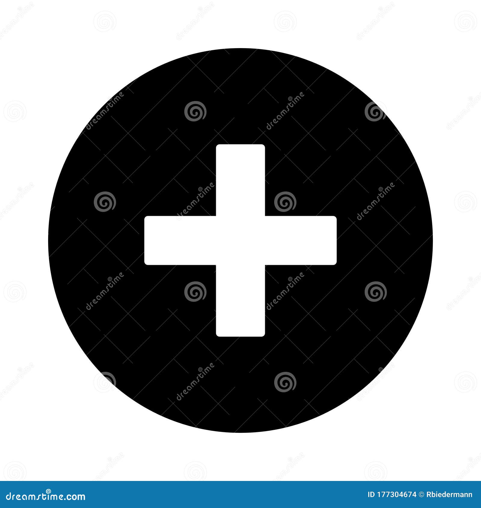 Plus and circle stock vector. Illustration of plus, cross - 177304674