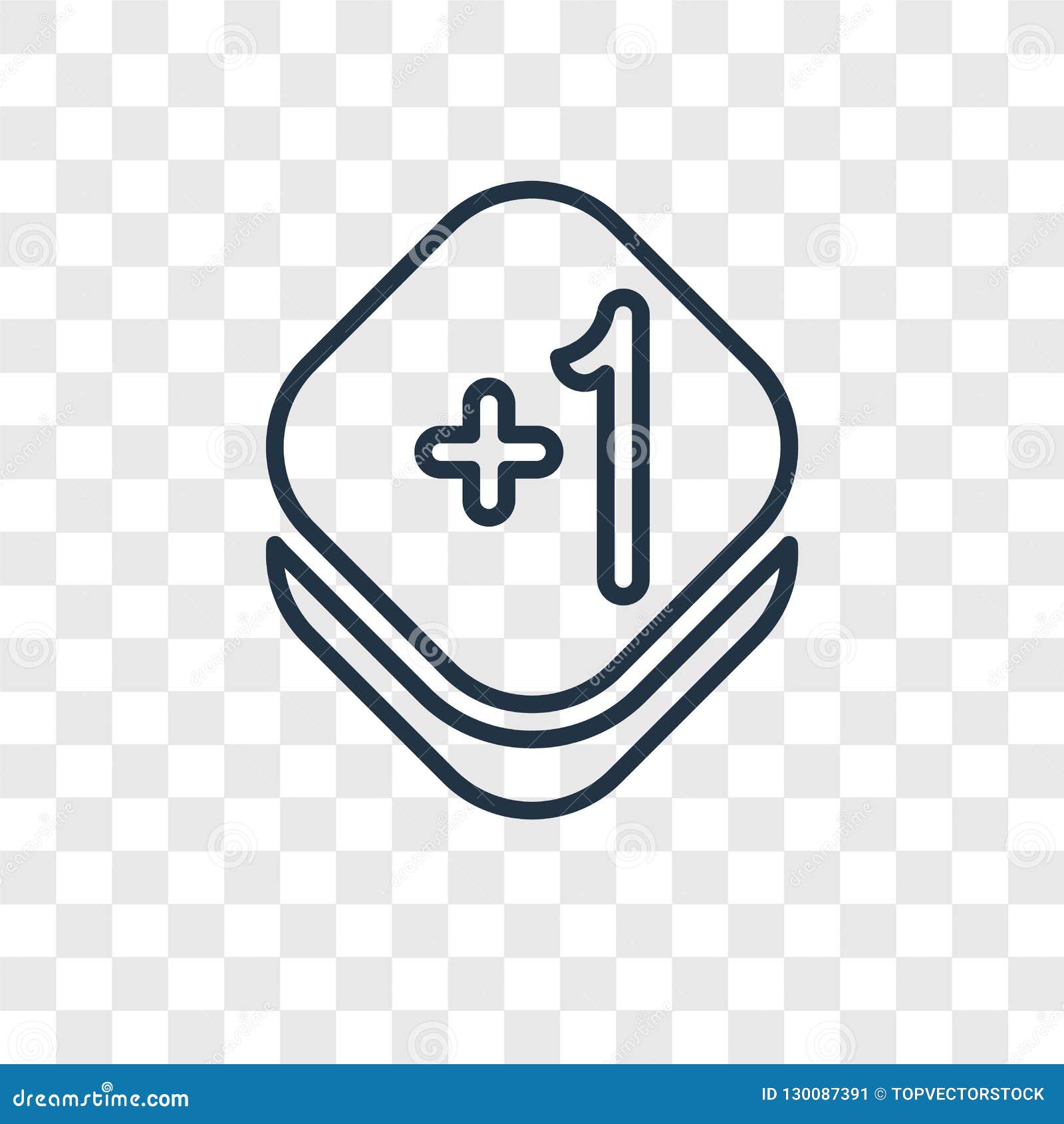 Plus Concept Vector Linear Icon Isolated on Transparent Background ...