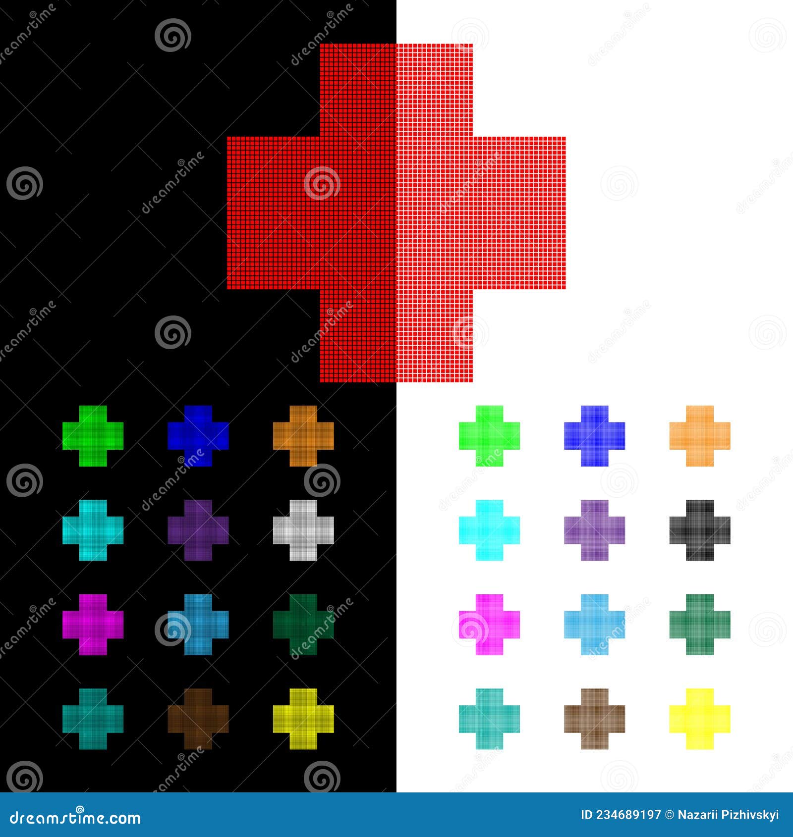 Plus or cross icon stock vector. Illustration of doctor - 234689197