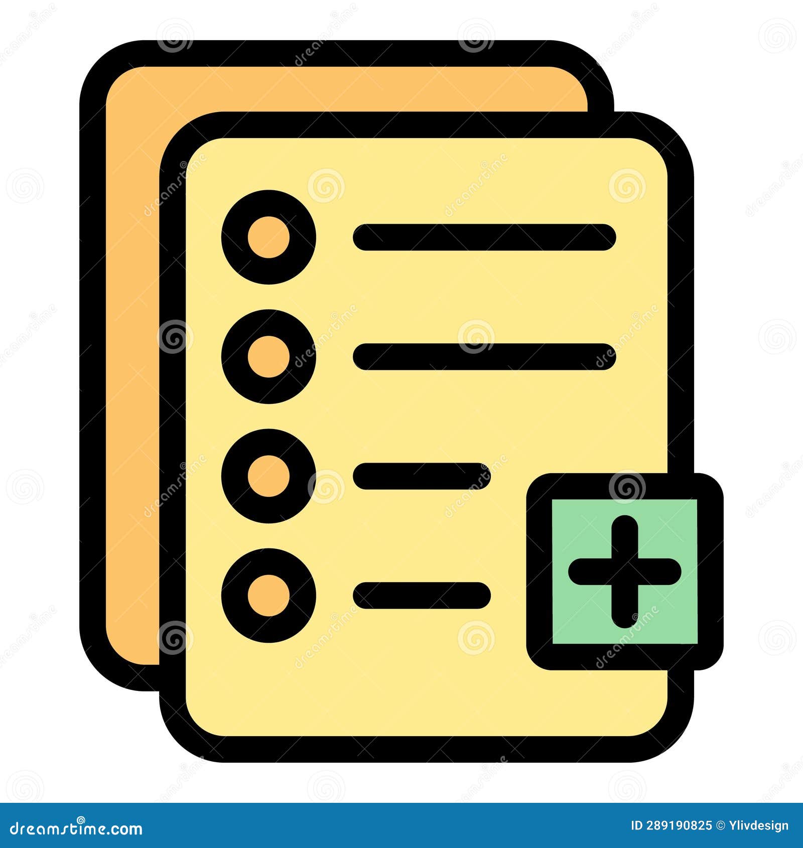 Plus Document Icon Vector Flat Stock Vector - Illustration of approved ...